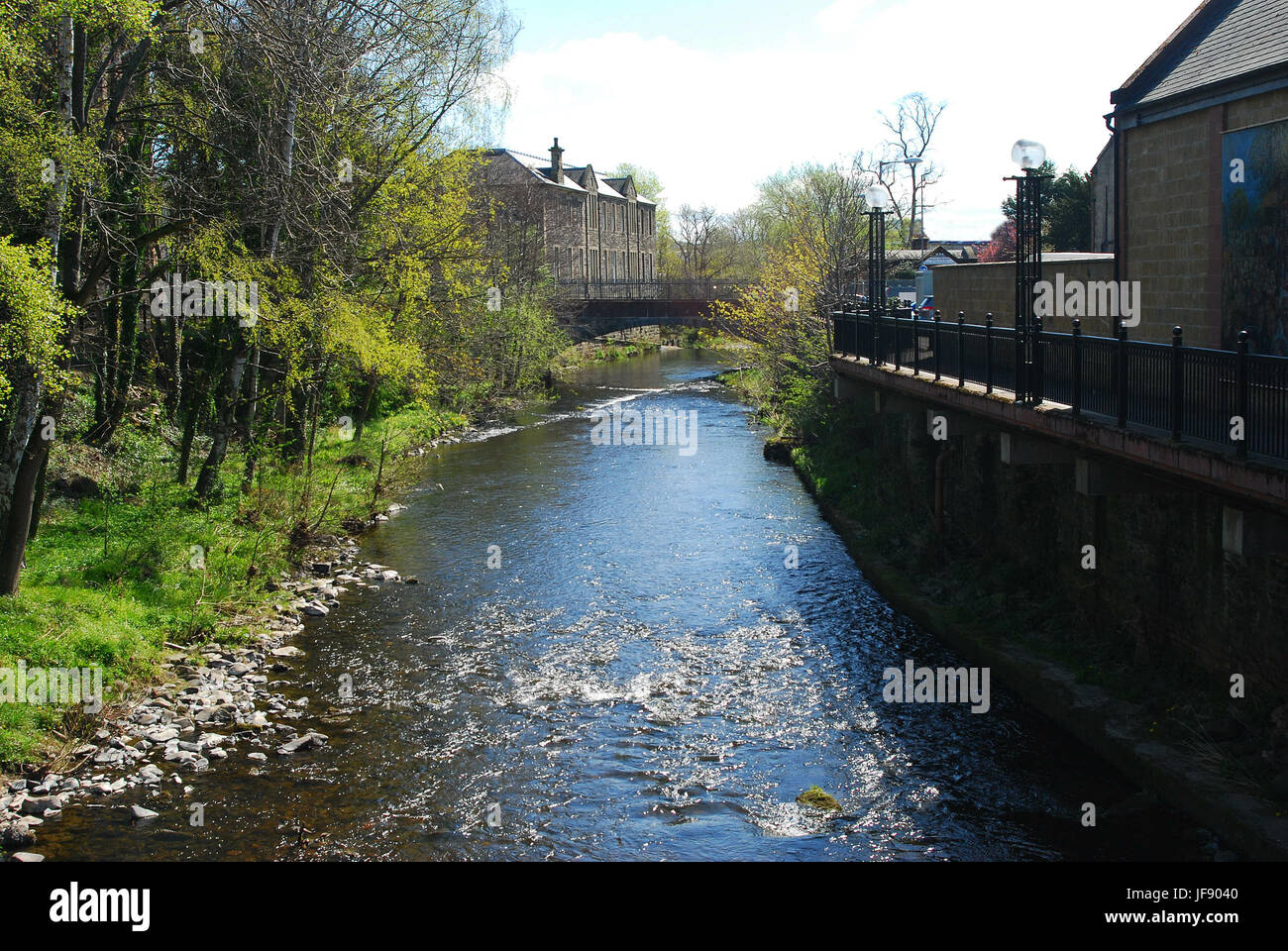 Gala Water flowing in Galashiels, scottish Borders Stock Photo - Alamy