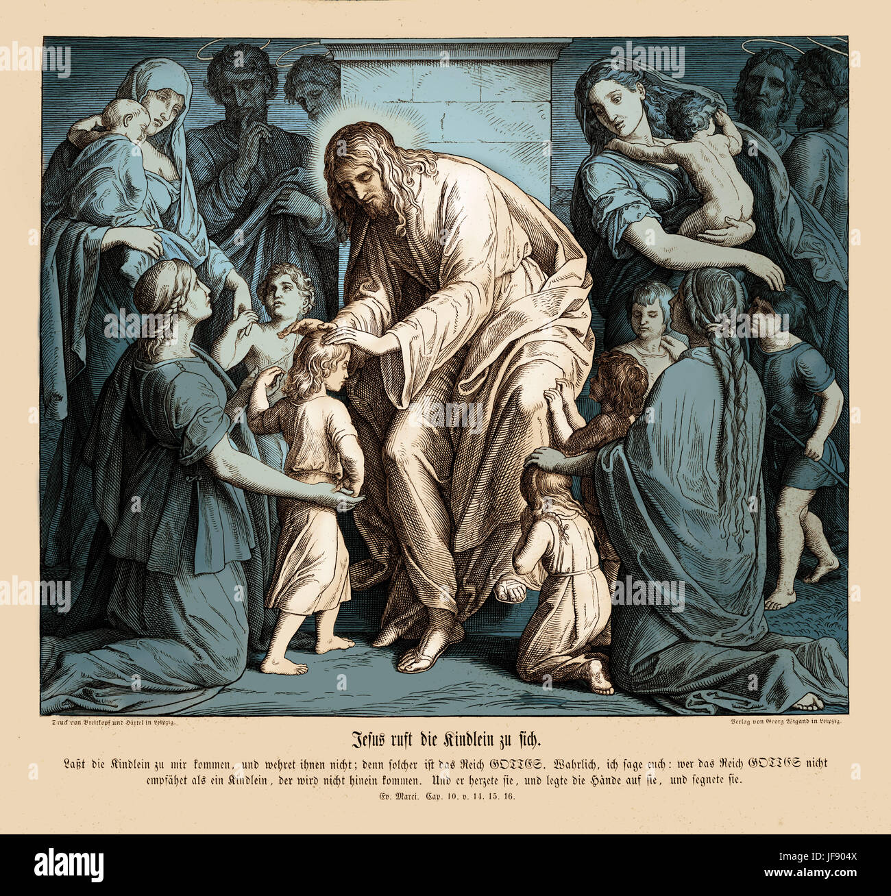 Jesus calls the little children to him, Gospel of Mark chapter X verses ...