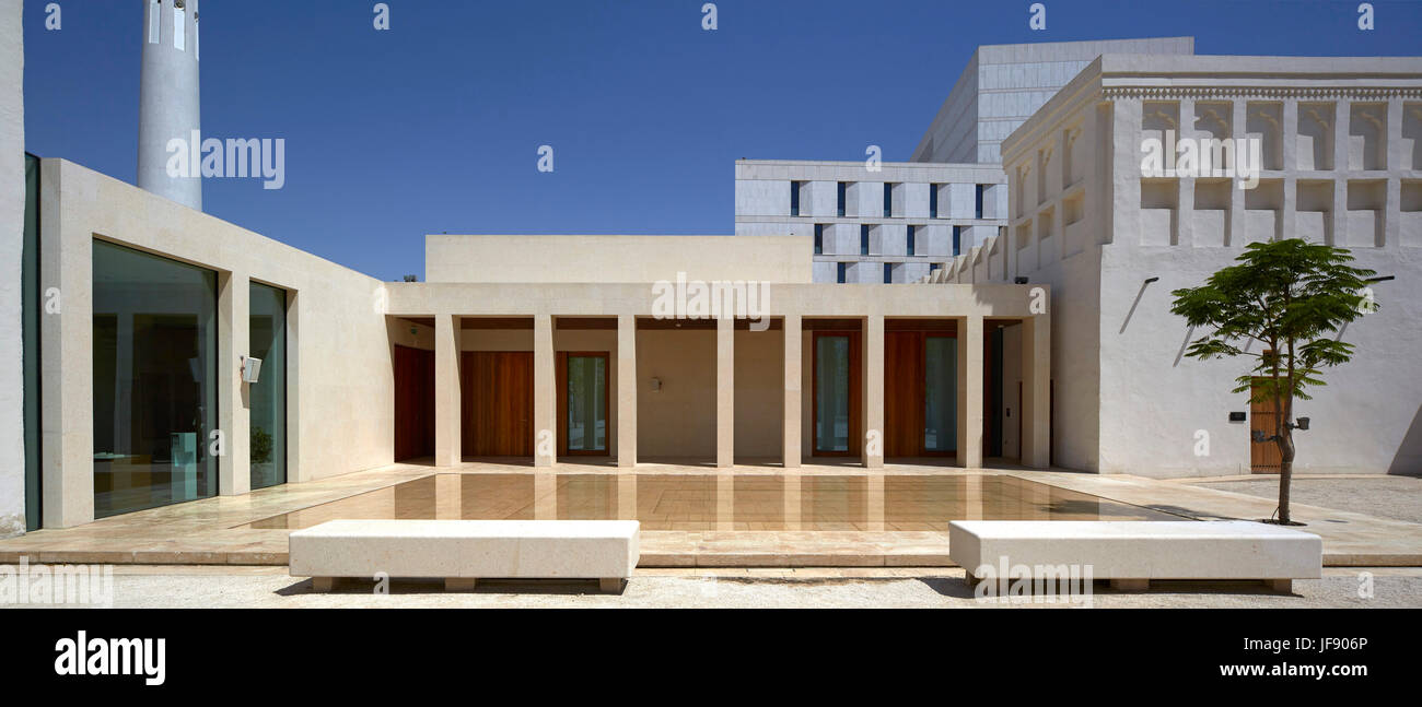 Exterior view around courtyard. Mohammed Bin Jassim House, Doha, Qatar ...