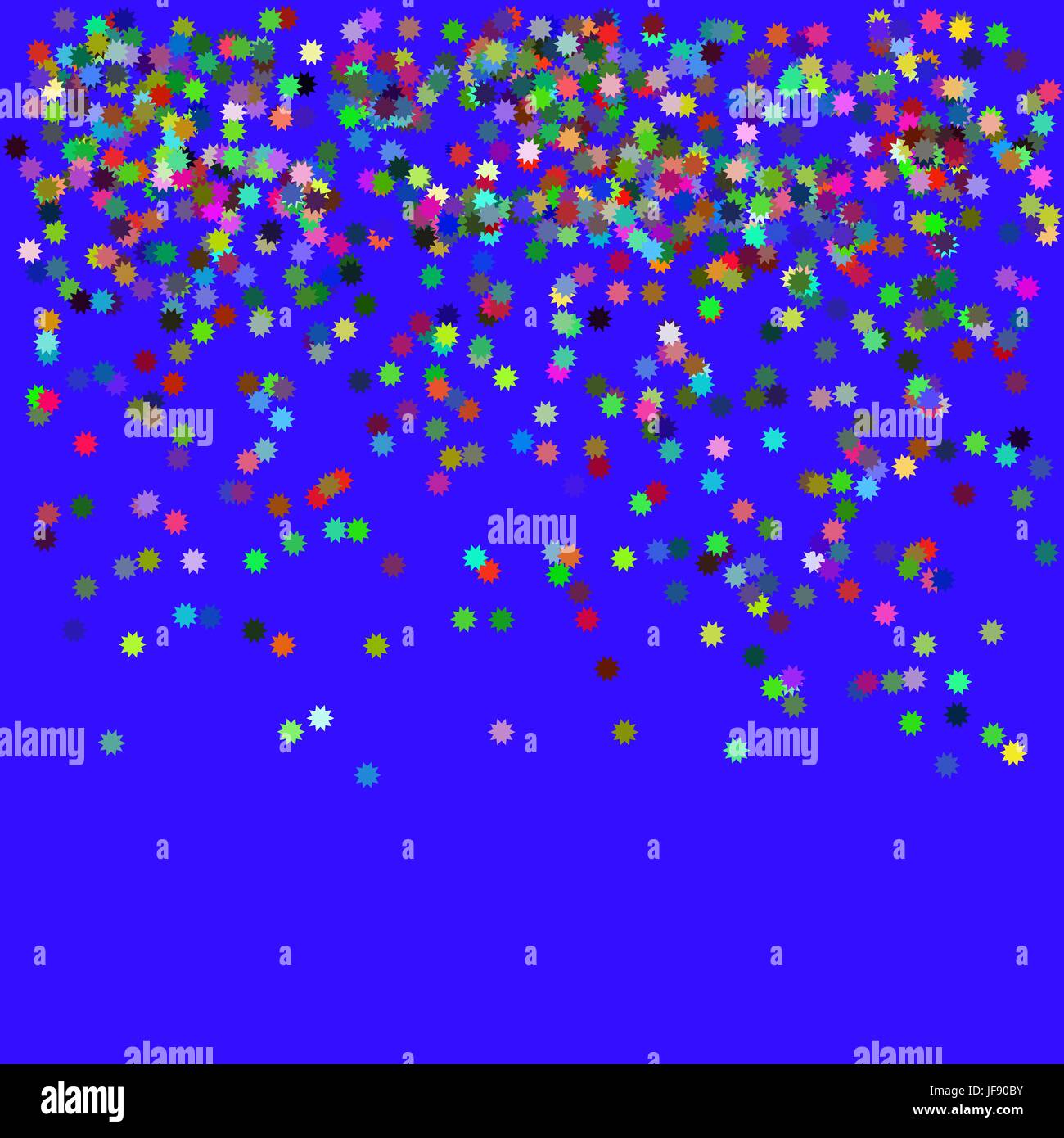 Falling Colorful Confetti Isolated on Blue Background Stock Vector ...