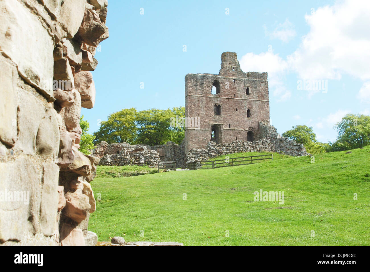 Norham Castle tower in Northumberland Stock Photo - Alamy