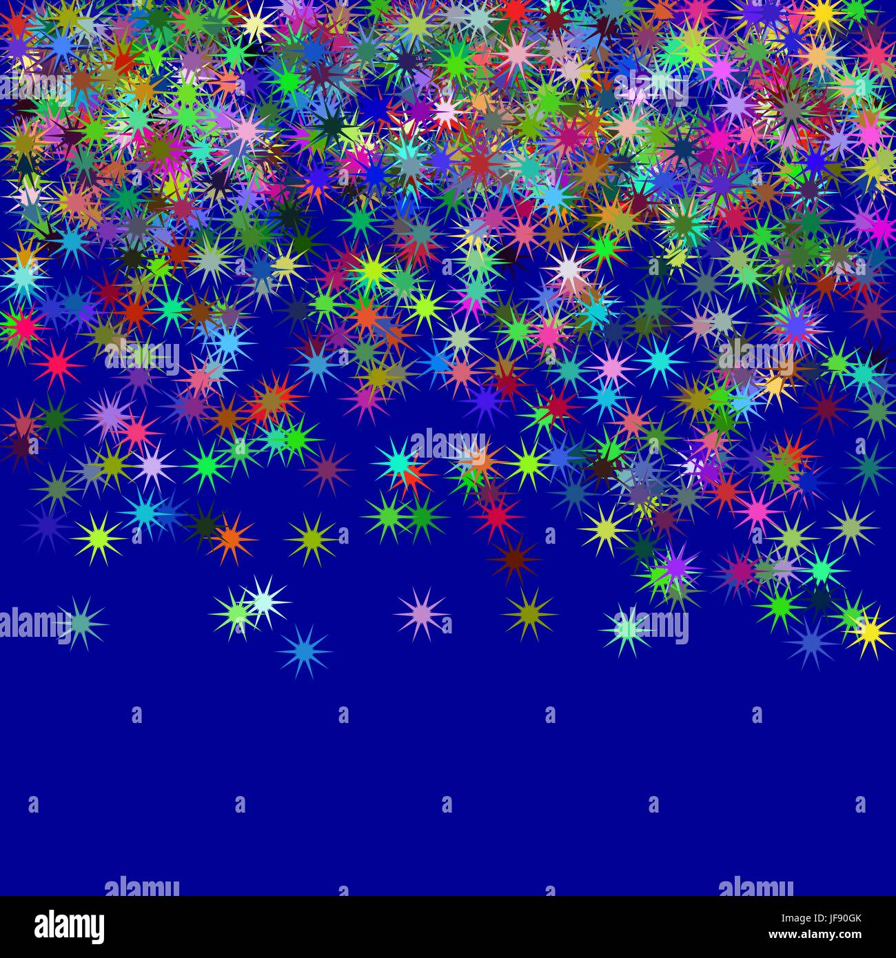 Falling Colorful Confetti Isolated on Blue Background Stock Vector ...