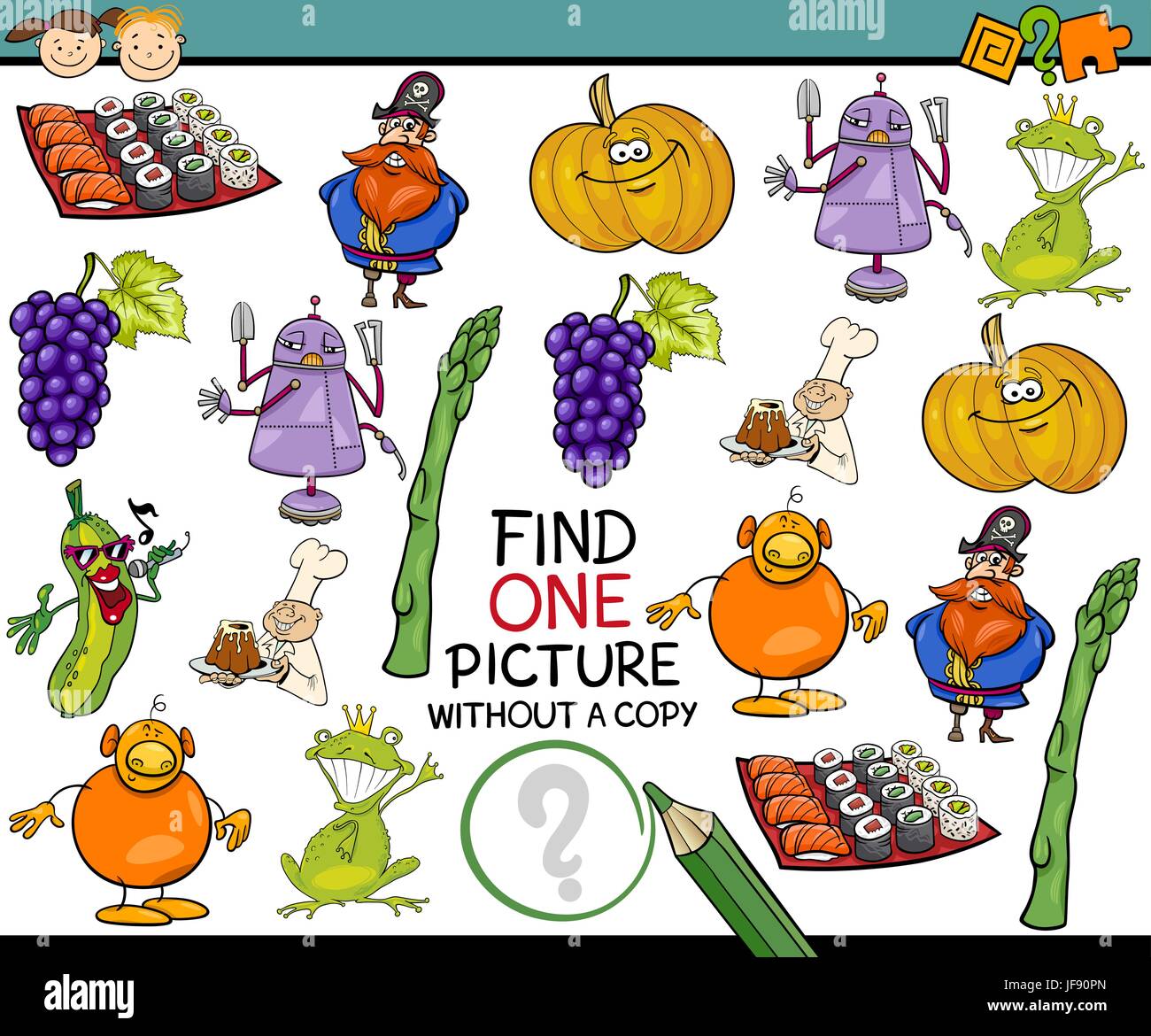 find single picture game cartoon Stock Vector Image & Art - Alamy