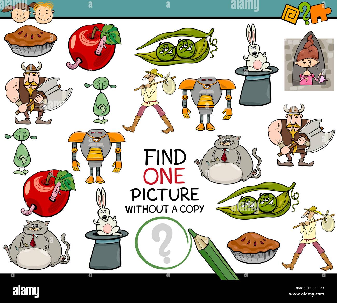 find single picture game cartoon Stock Vector Image & Art - Alamy