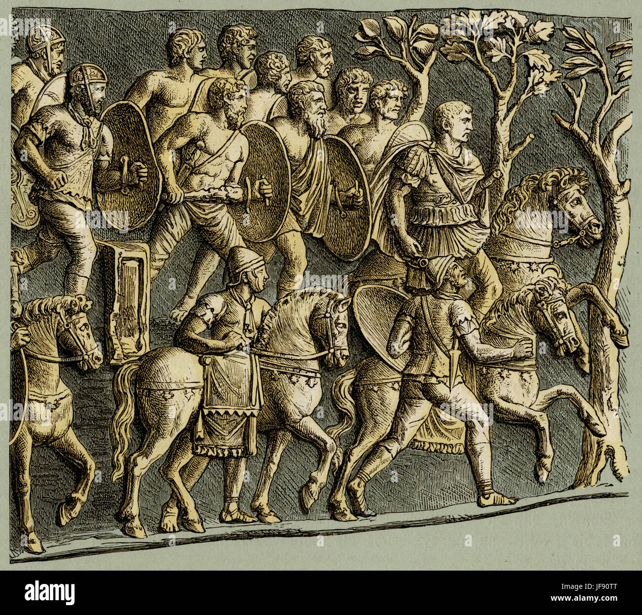 The Emperor Trajan's German bodyguard, relief from Trajan's Column ...