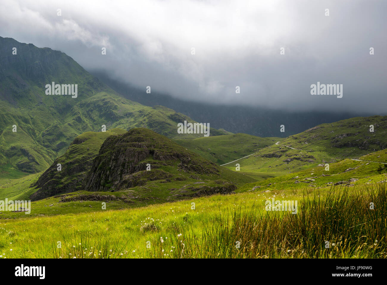Beautiful panoramic depicting precipitating summer cloud formation over ...