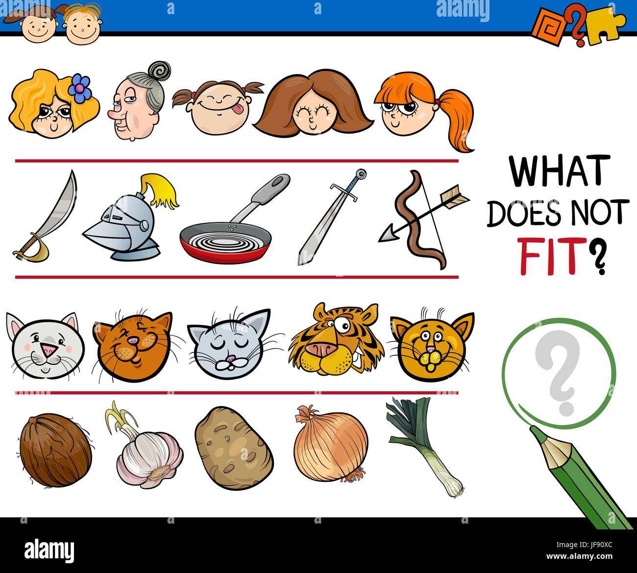 what does not fit game cartoon Stock Vector Image & Art - Alamy