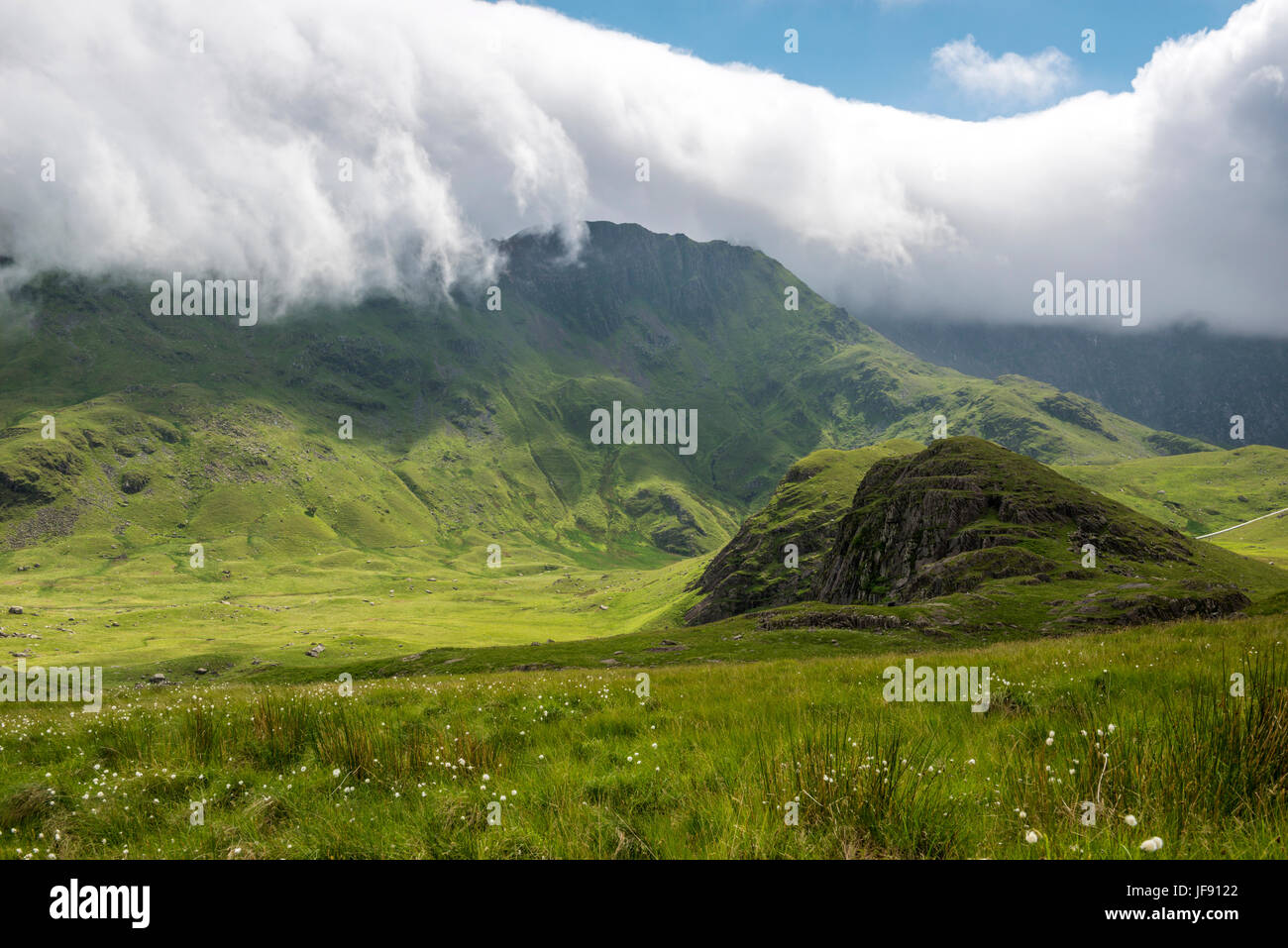 Beautiful panoramic depicting precipitating summer cloud formation over ...