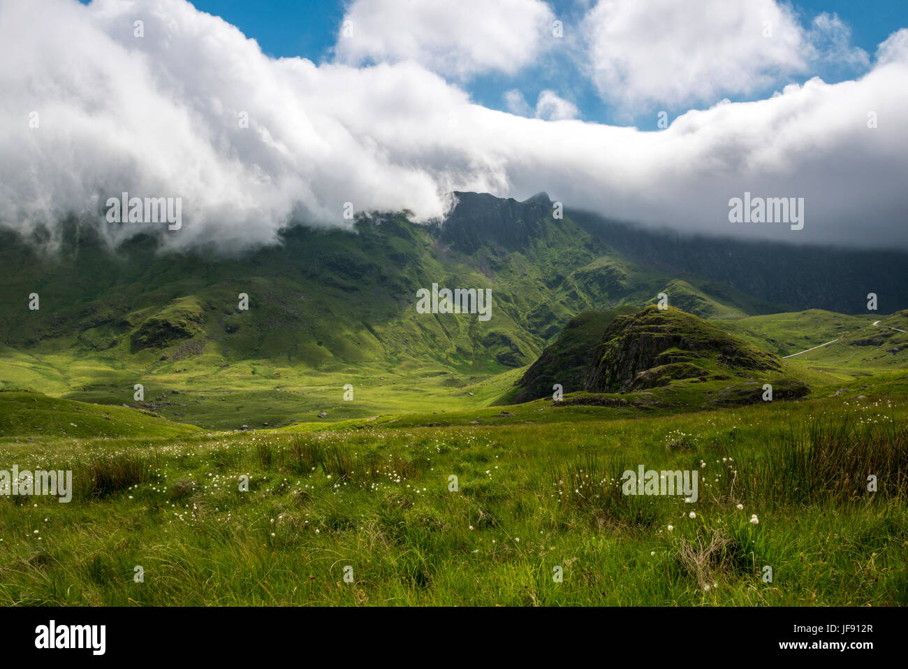 Beautiful panoramic depicting precipitating summer cloud formation over ...