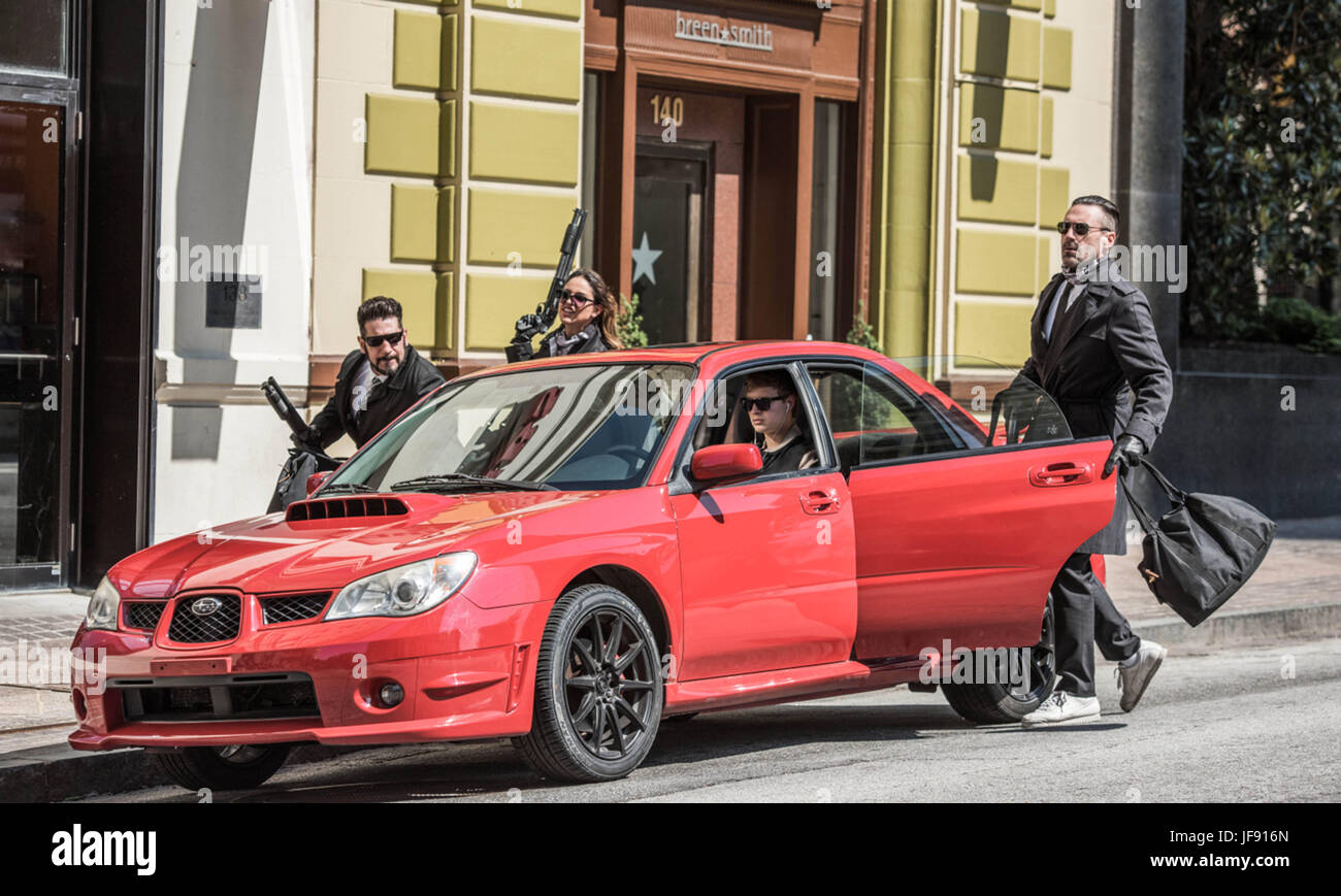 BABY DRIVER (2017) JON BERNTHAL EIZA GONZALEZ ANSEL ELGORT JON HAMM ...