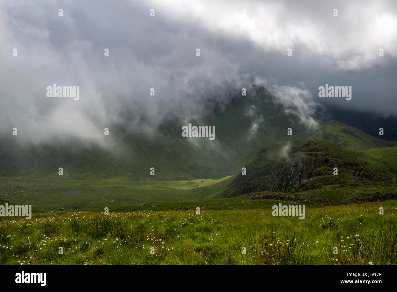 Beautiful panoramic depicting precipitating summer cloud formation over ...