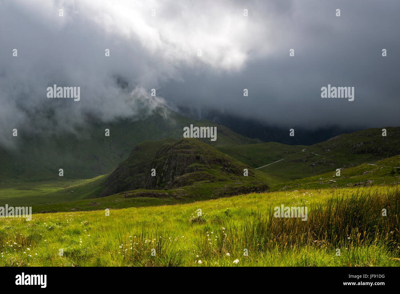 Beautiful panoramic depicting precipitating summer cloud formation over ...