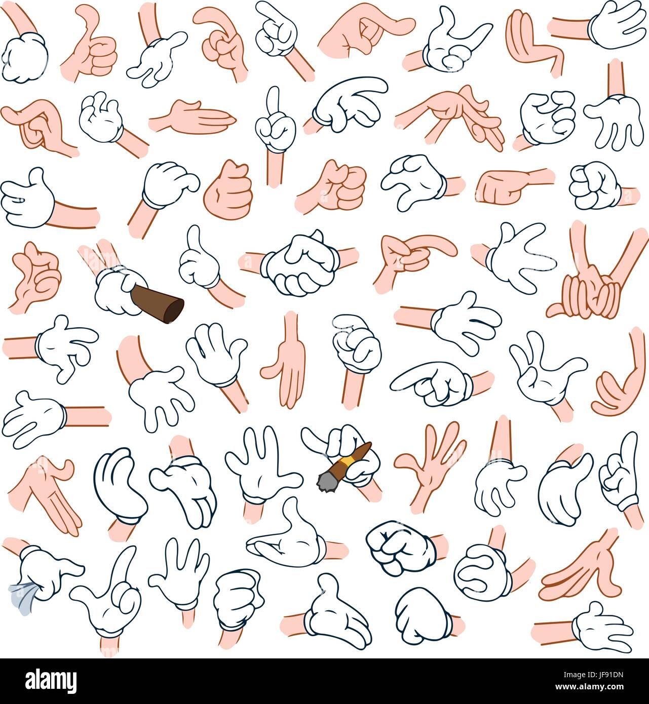 Cartoon Hands Pack 2 Stock Vector Image & Art - Alamy