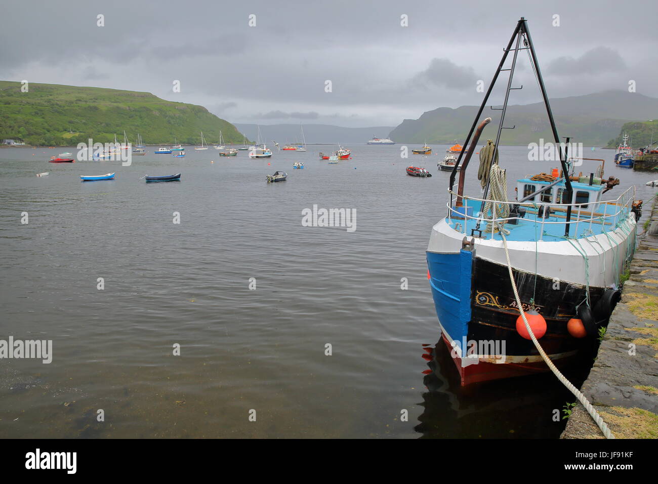 ISLE OF SKYE, UK - JUNE 18, 2017: View of Portree Bay from Portree ...