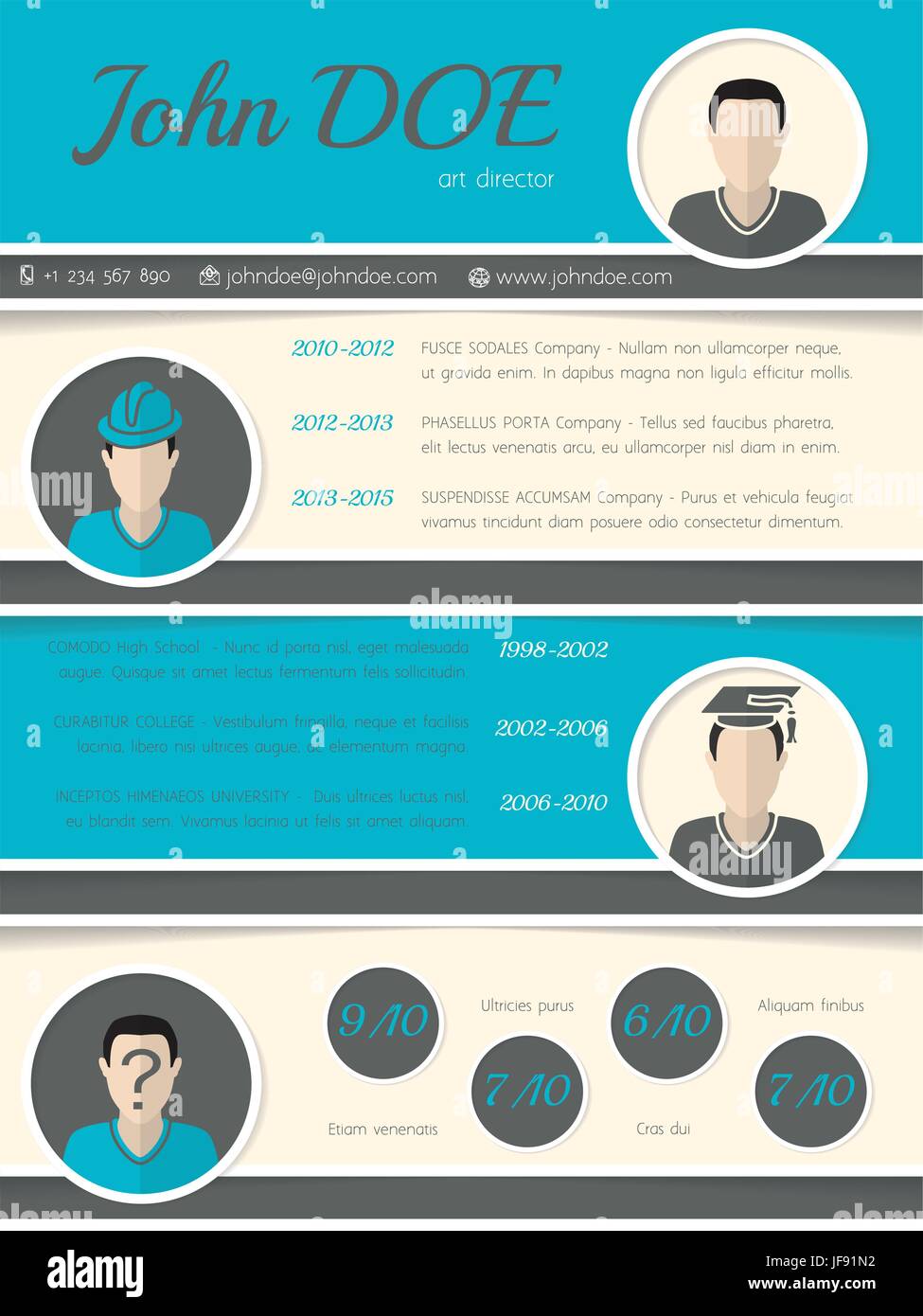 Modern resume curriculum vitae template with circle shapes Stock Vector ...