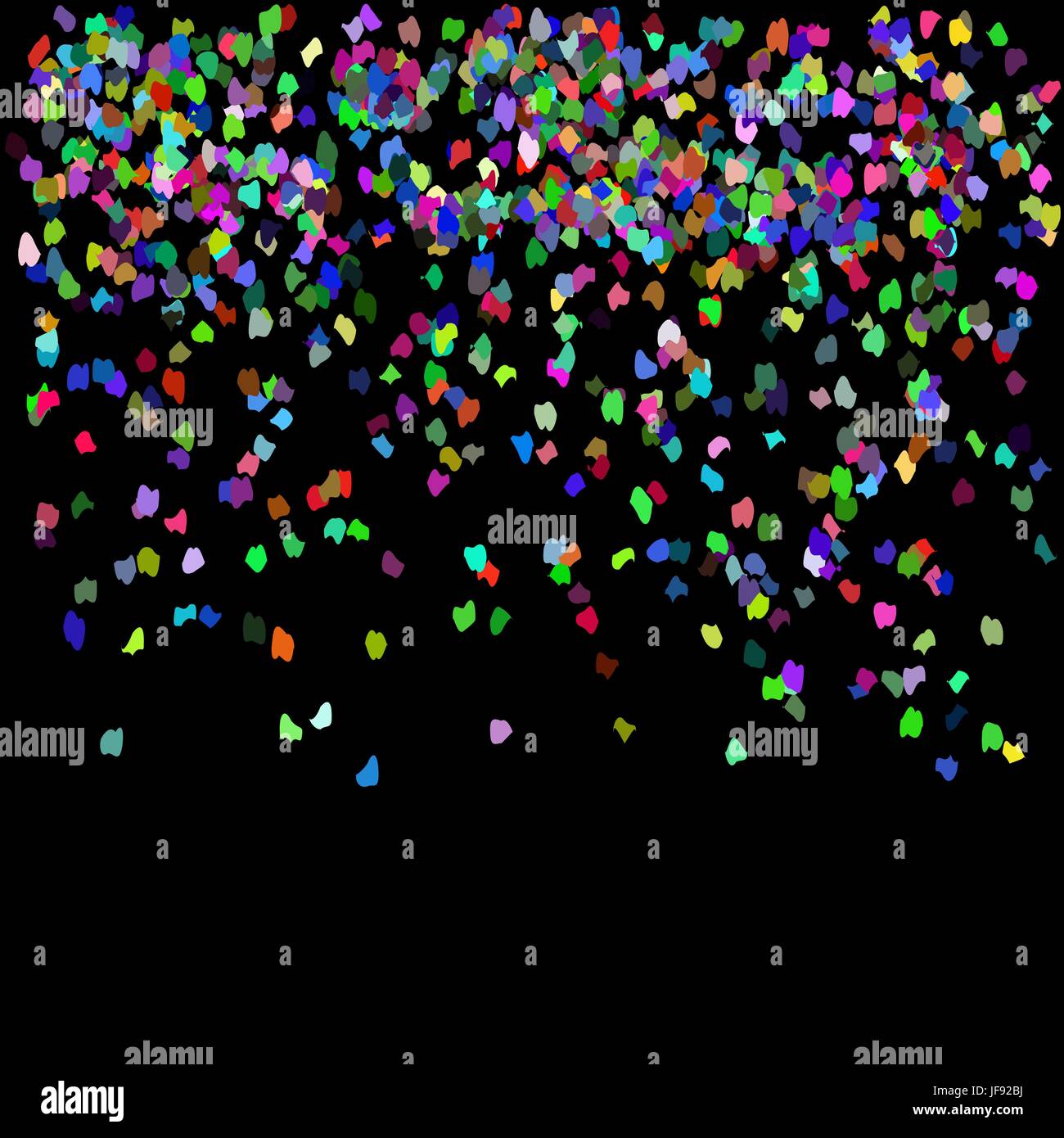 Falling Colorful Confetti Isolated on Dark Background Stock Vector ...