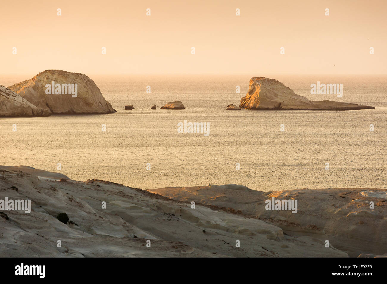 Volcanic rock formations near Sarakiniko beach on Milos island, Greece ...