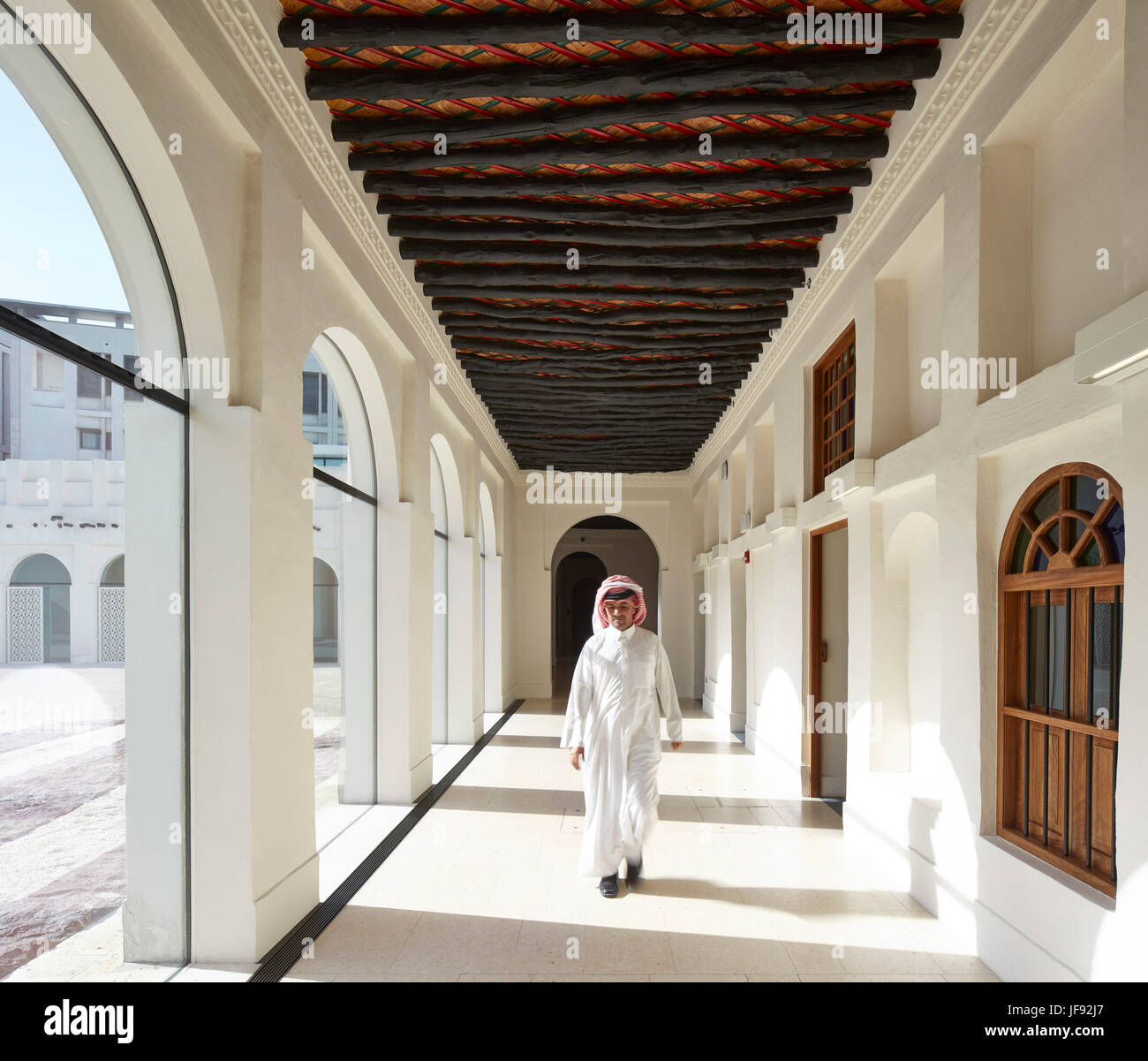 Local Qatari man in traditional outfit. Bin Jelmood House, Doha, Qatar ...