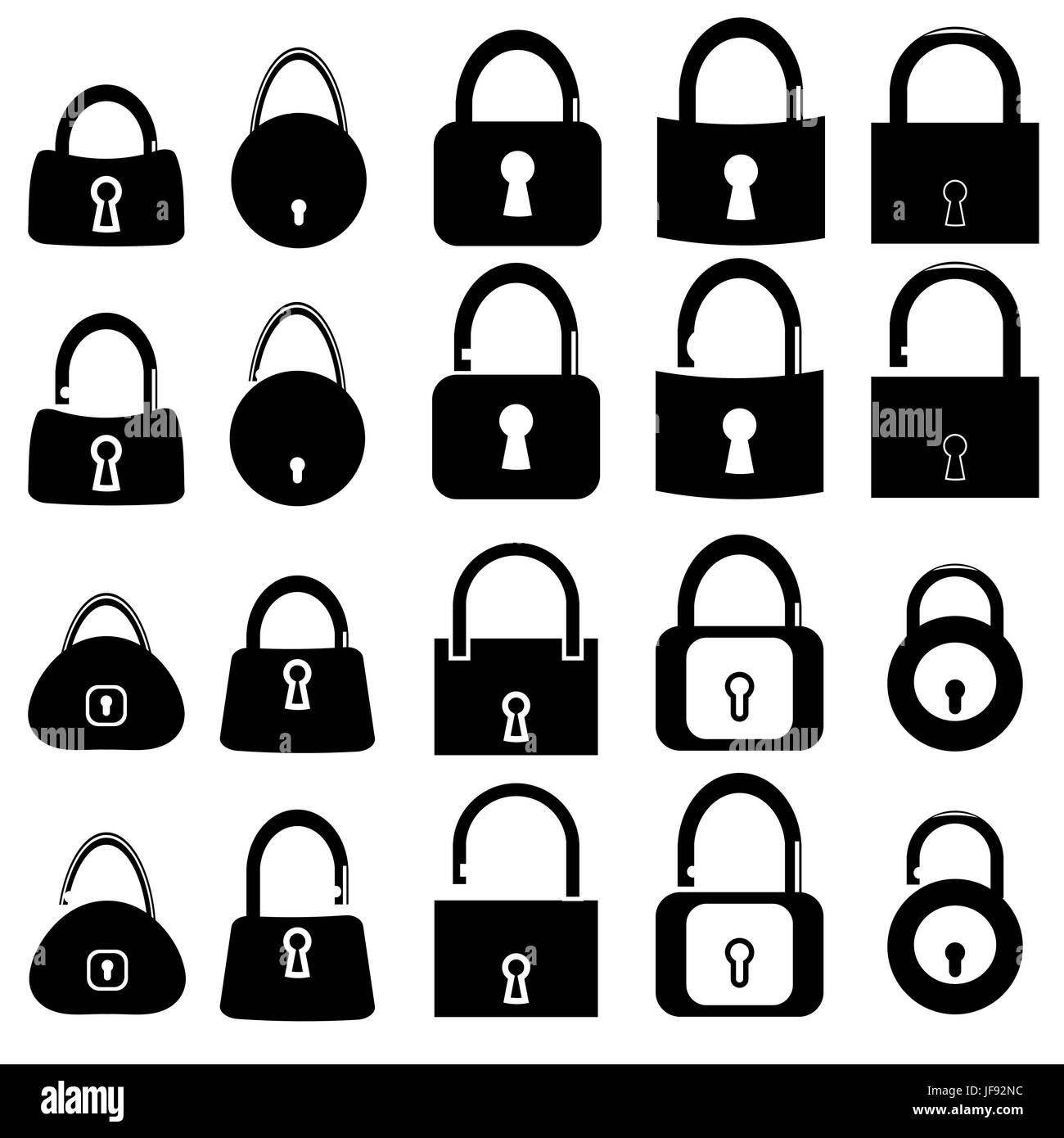 Black and white locks Cut Out Stock Images & Pictures - Alamy