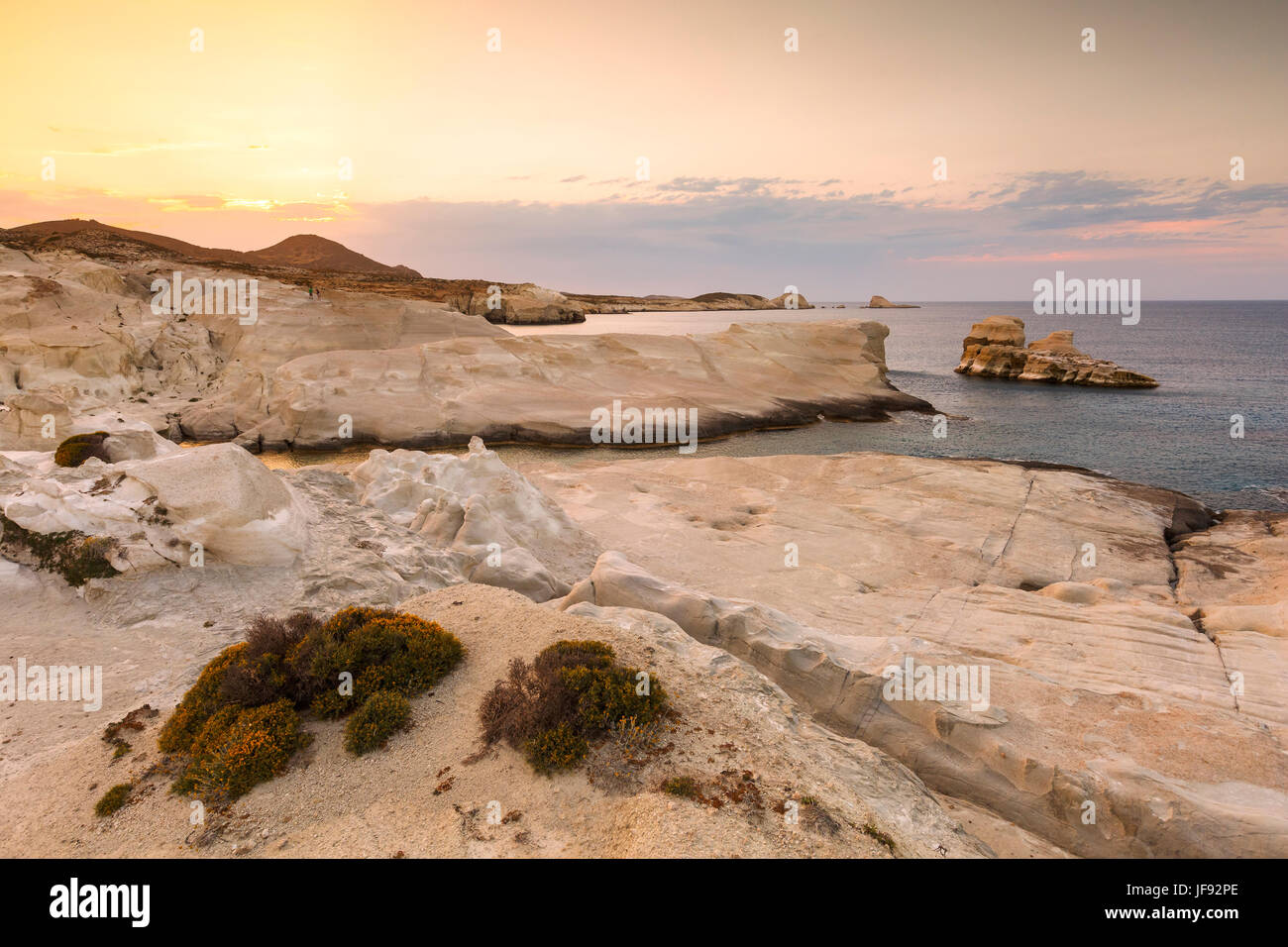 Volcanic rock formations on Sarakiniko beach on Milos island, Greece ...