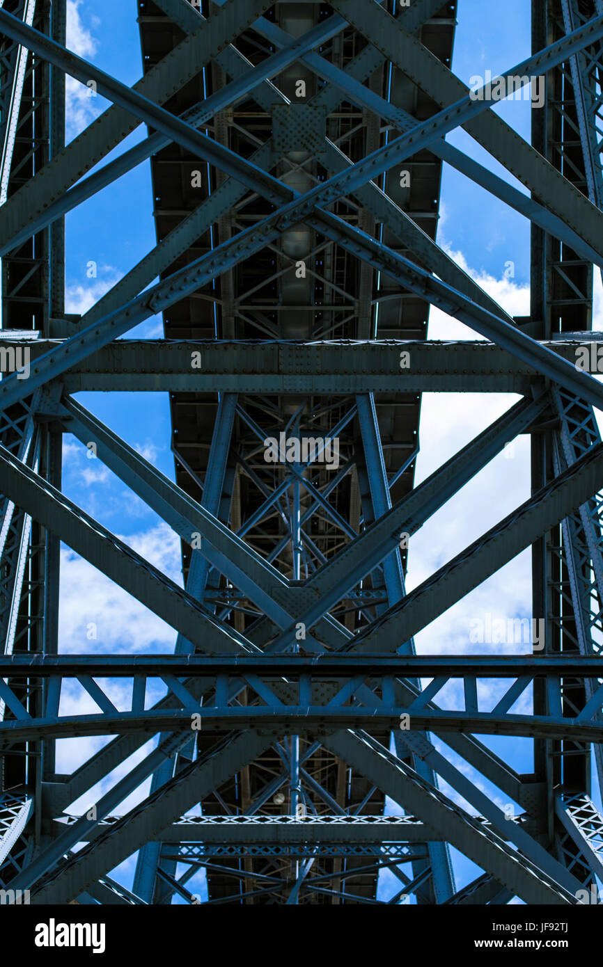 Underneath steel bridge, Dom Luis I bridge - Porto, Portugal Stock ...