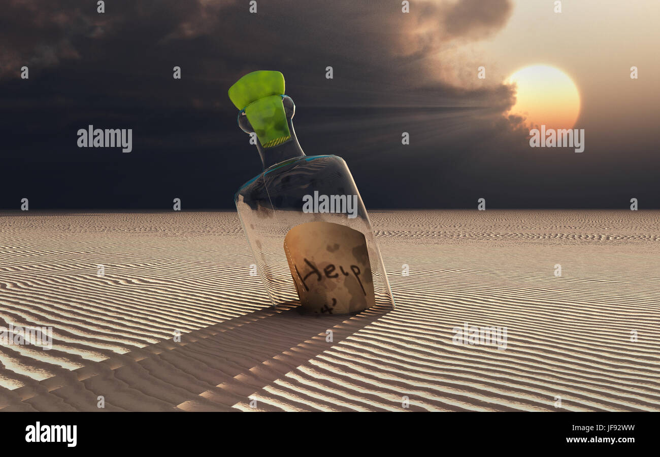 Message In A Bottle Stock Photo - Alamy