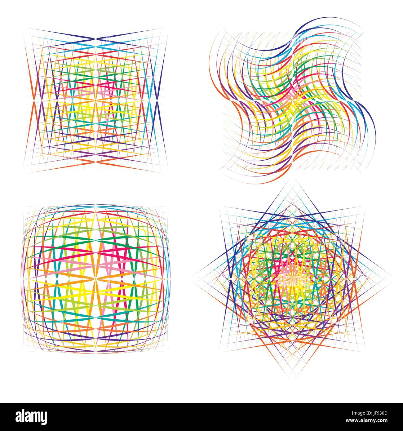 Set of Abstract Colorful Symbols Isolated on White Background Stock ...