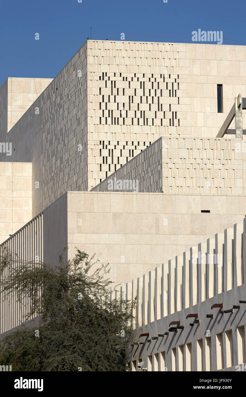 Detail of exterior stone facade. The Cultural Forum, Doha, Qatar ...