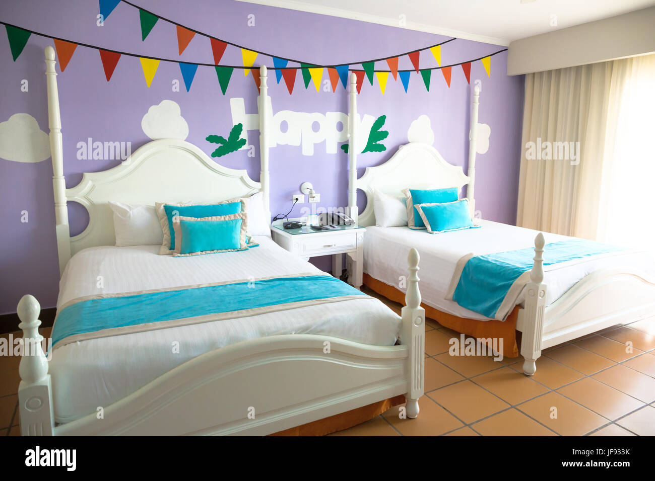 interior of hotel room - two bed room Stock Photo - Alamy