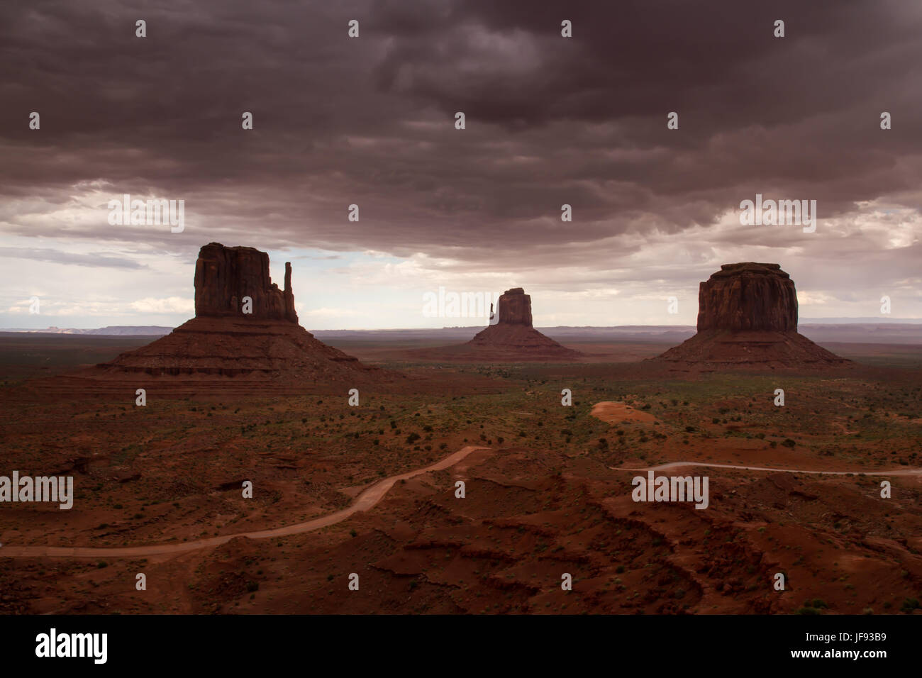 Iconic Monument Valley landscape at sunset after a storm - Monument ...