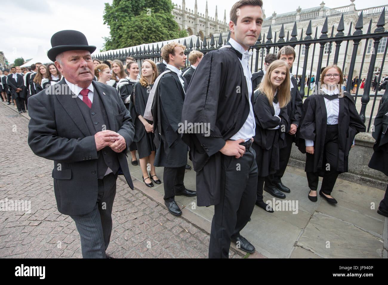 Students from Cambridge University on their way to the Senate House to ...