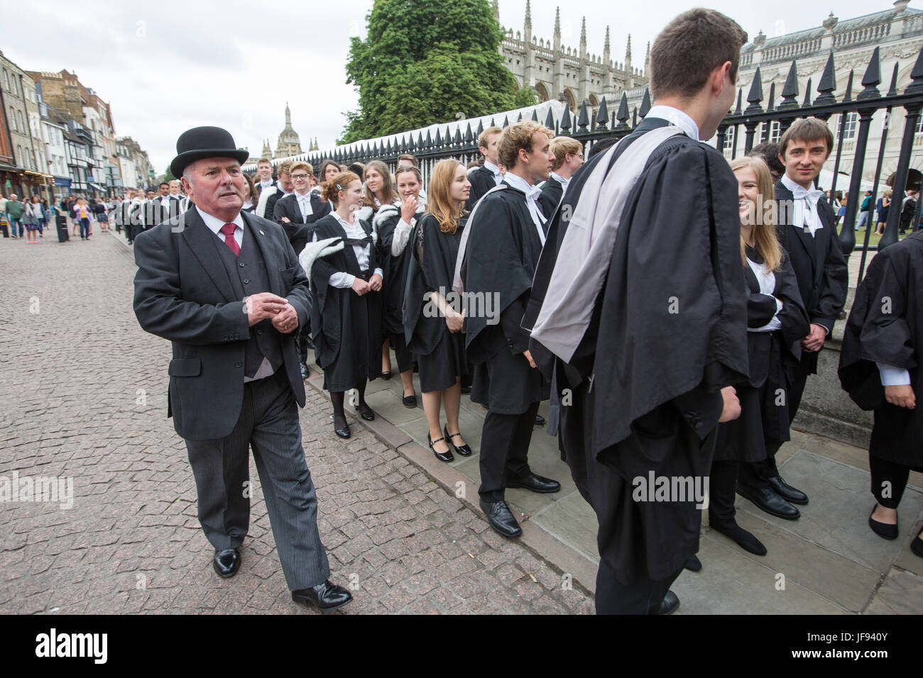 Students from Cambridge University on their way to the Senate House to ...