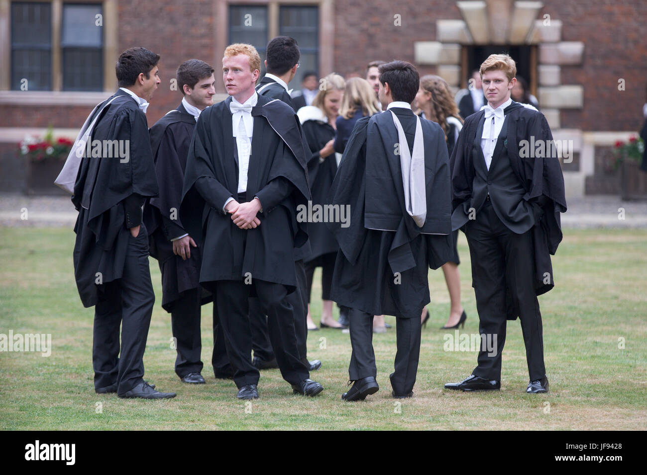 Students from Cambridge University on their way to the Senate House to ...