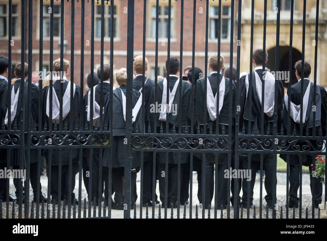 Students from Cambridge University on their way to the Senate House to ...