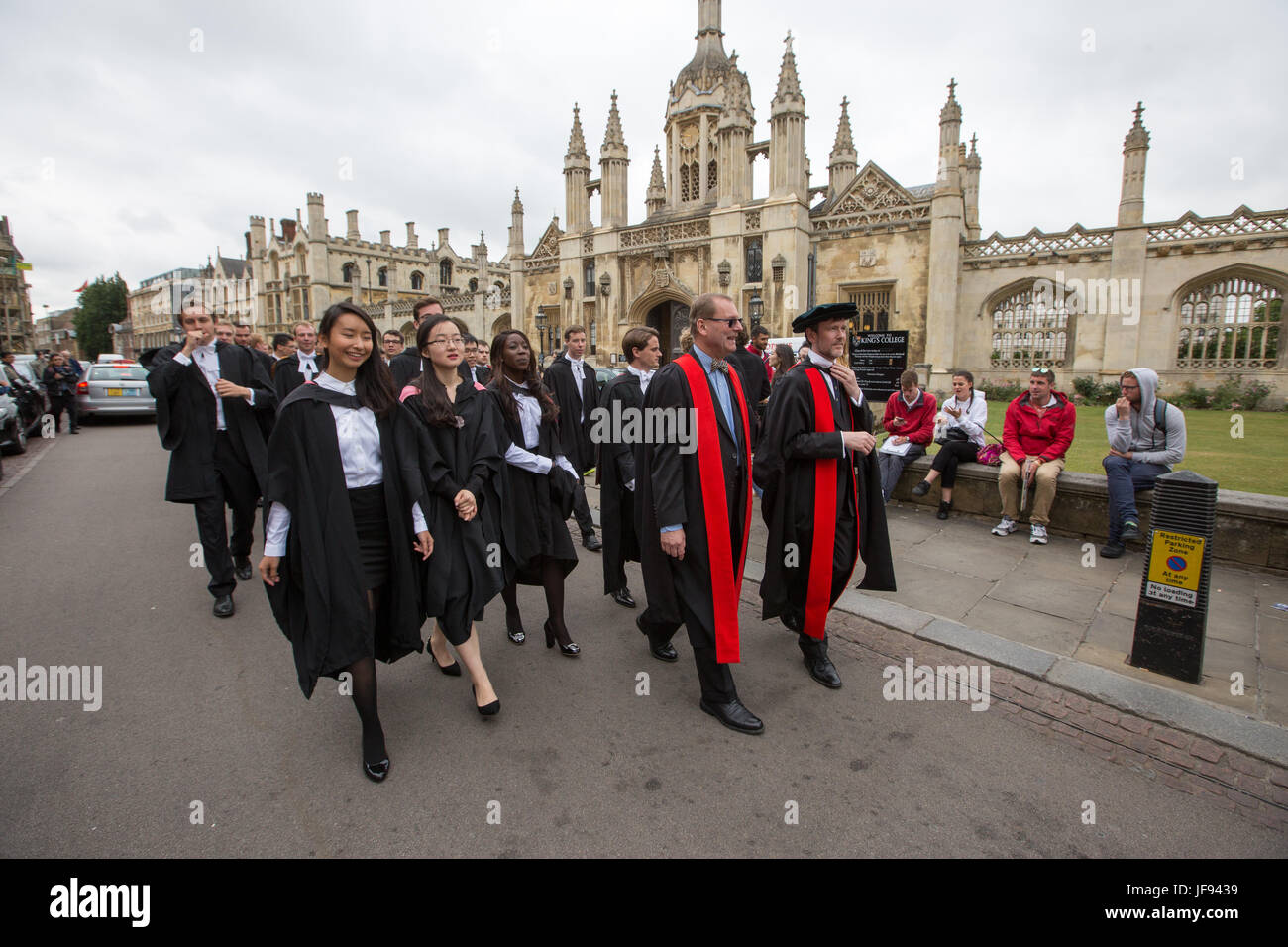 Students from Cambridge University on their way to the Senate House to ...