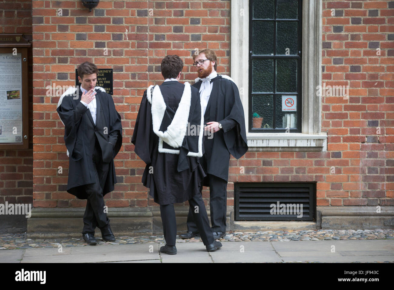Students from Cambridge University on their way to the Senate House to ...