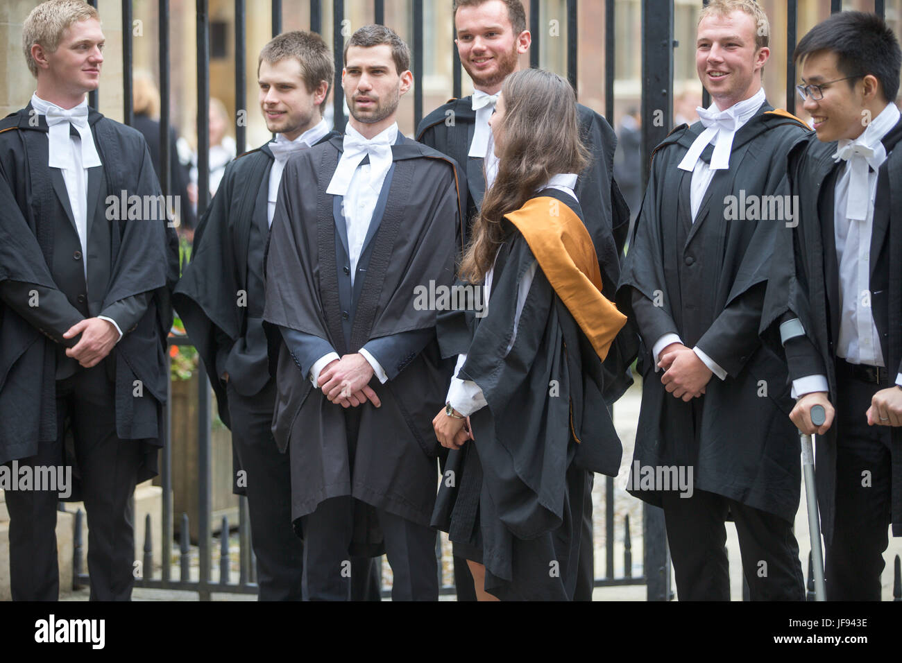 Students from Cambridge University on their way to the Senate House to ...