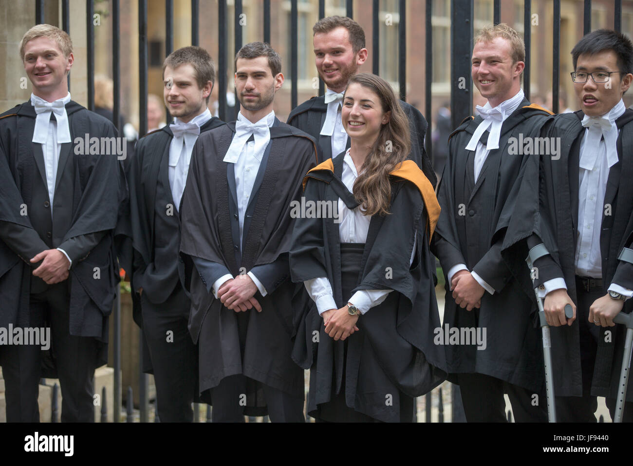 Students from Cambridge University on their way to the Senate House to ...