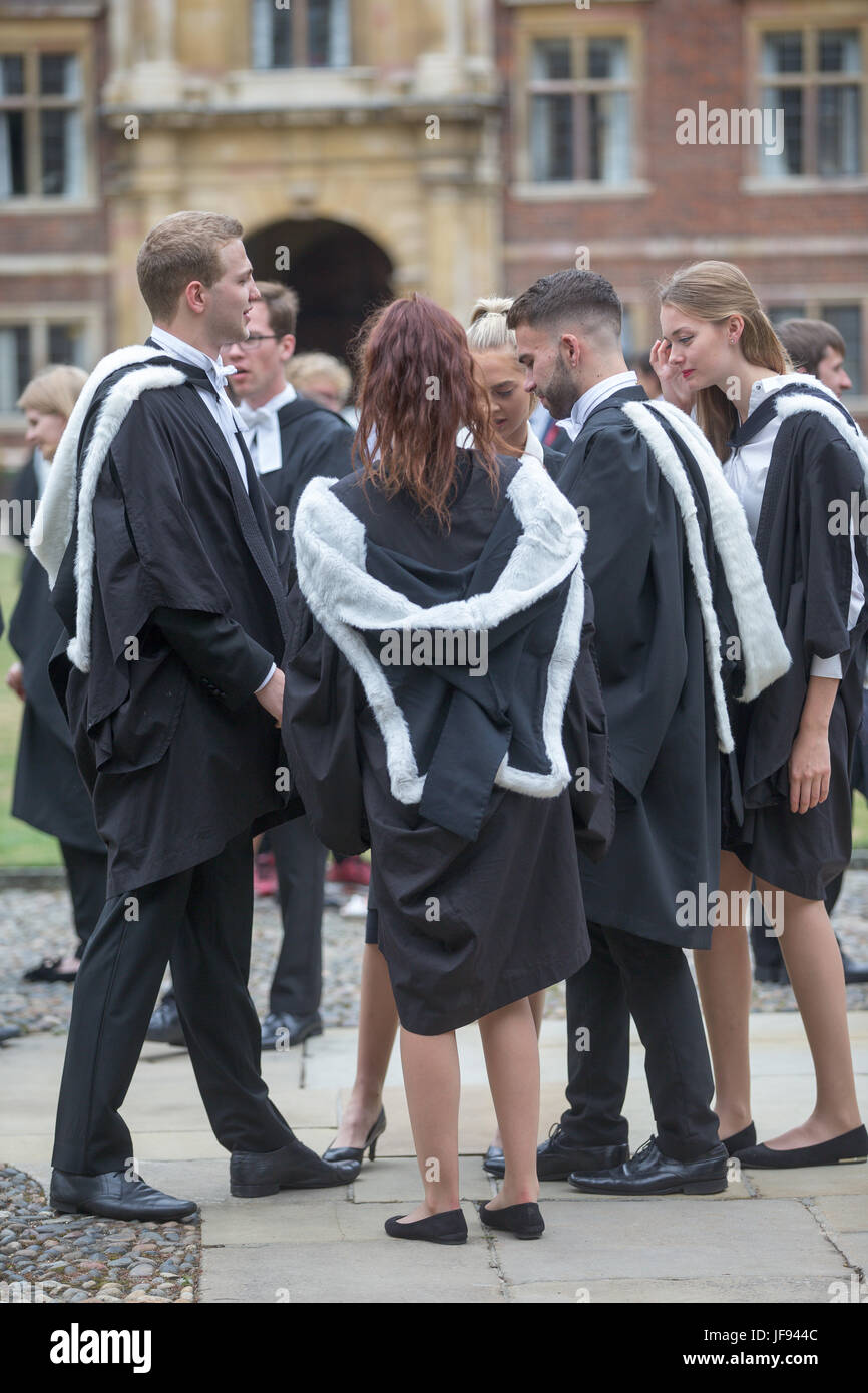 Students from Cambridge University on their way to the Senate House to ...