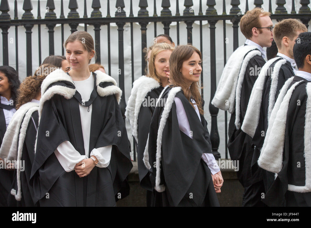Students from Cambridge University on their way to the Senate House to ...