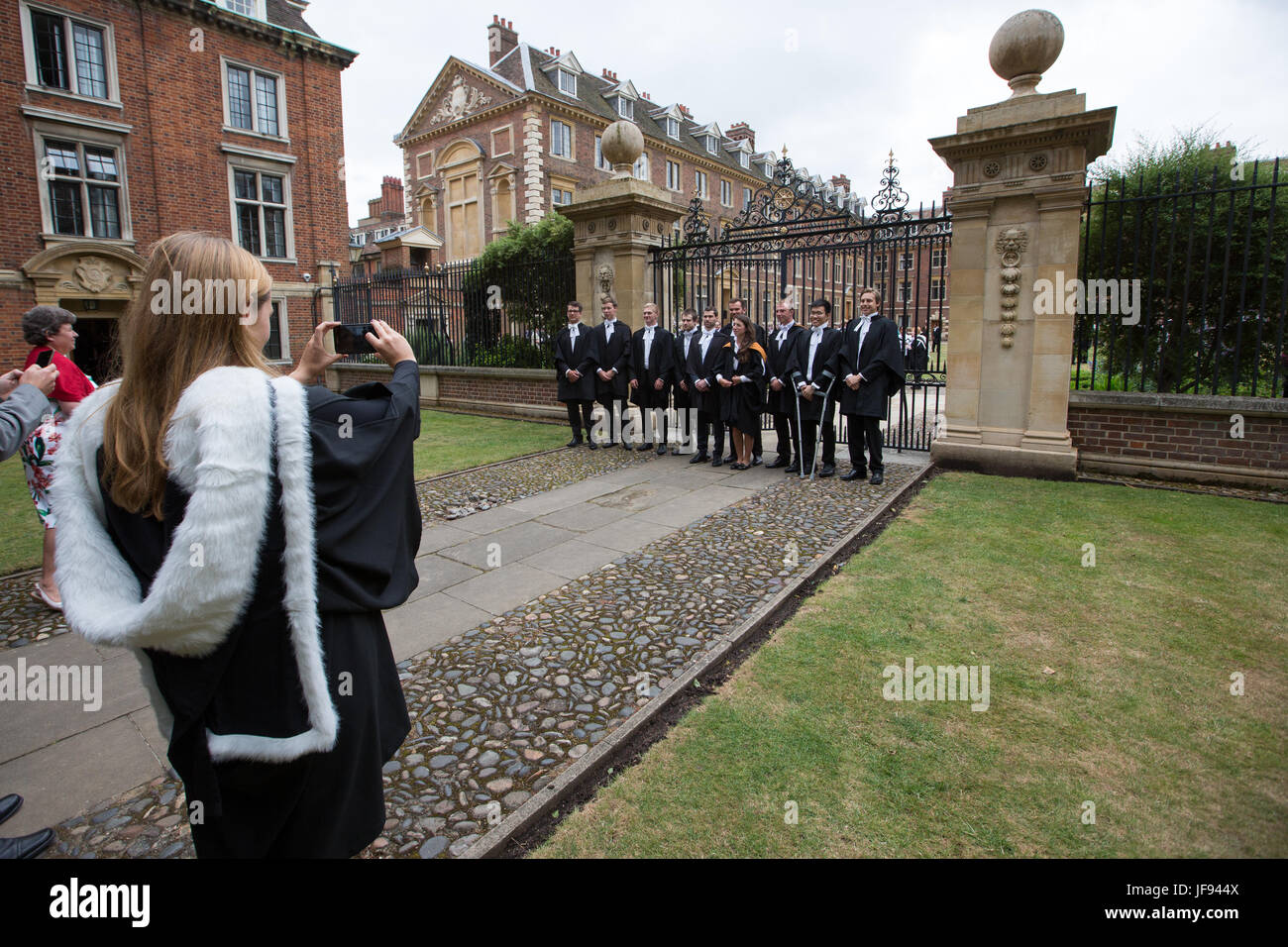 Students from Cambridge University on their way to the Senate House to ...