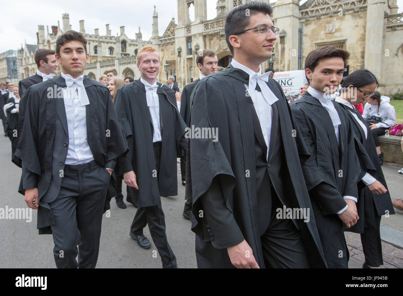 Students from Cambridge University on their way to the Senate House to ...