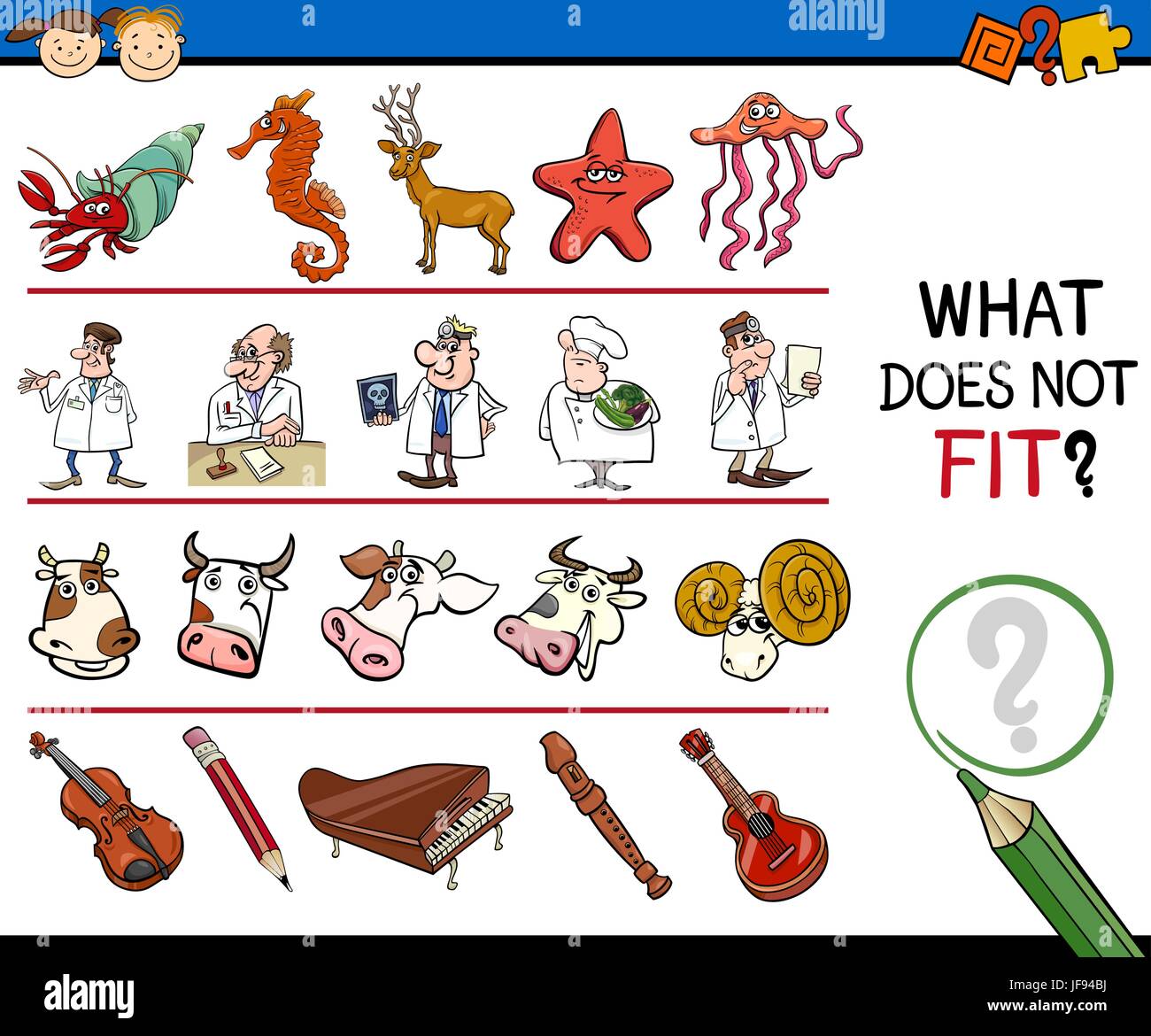 what does not fit game cartoon Stock Vector Image & Art - Alamy