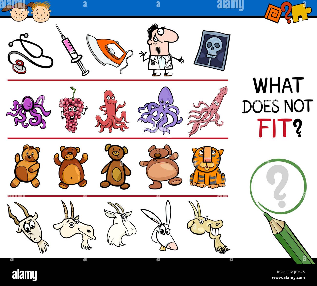 what does not fit cartoon game Stock Vector Image & Art - Alamy