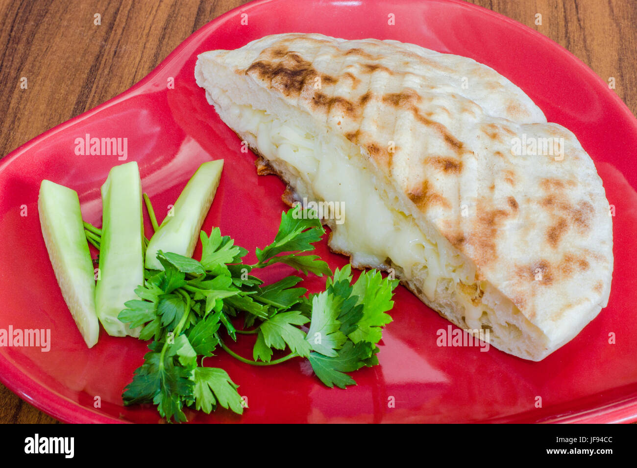 Closeup of Turkish toast (Tost), toasted sandwich with cheddar cheese ...