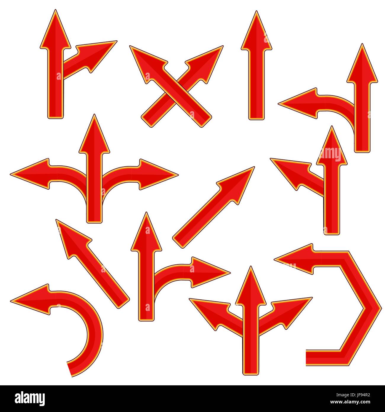 Set of Red Arrows Isolated on White Background Stock Vector Image & Art ...