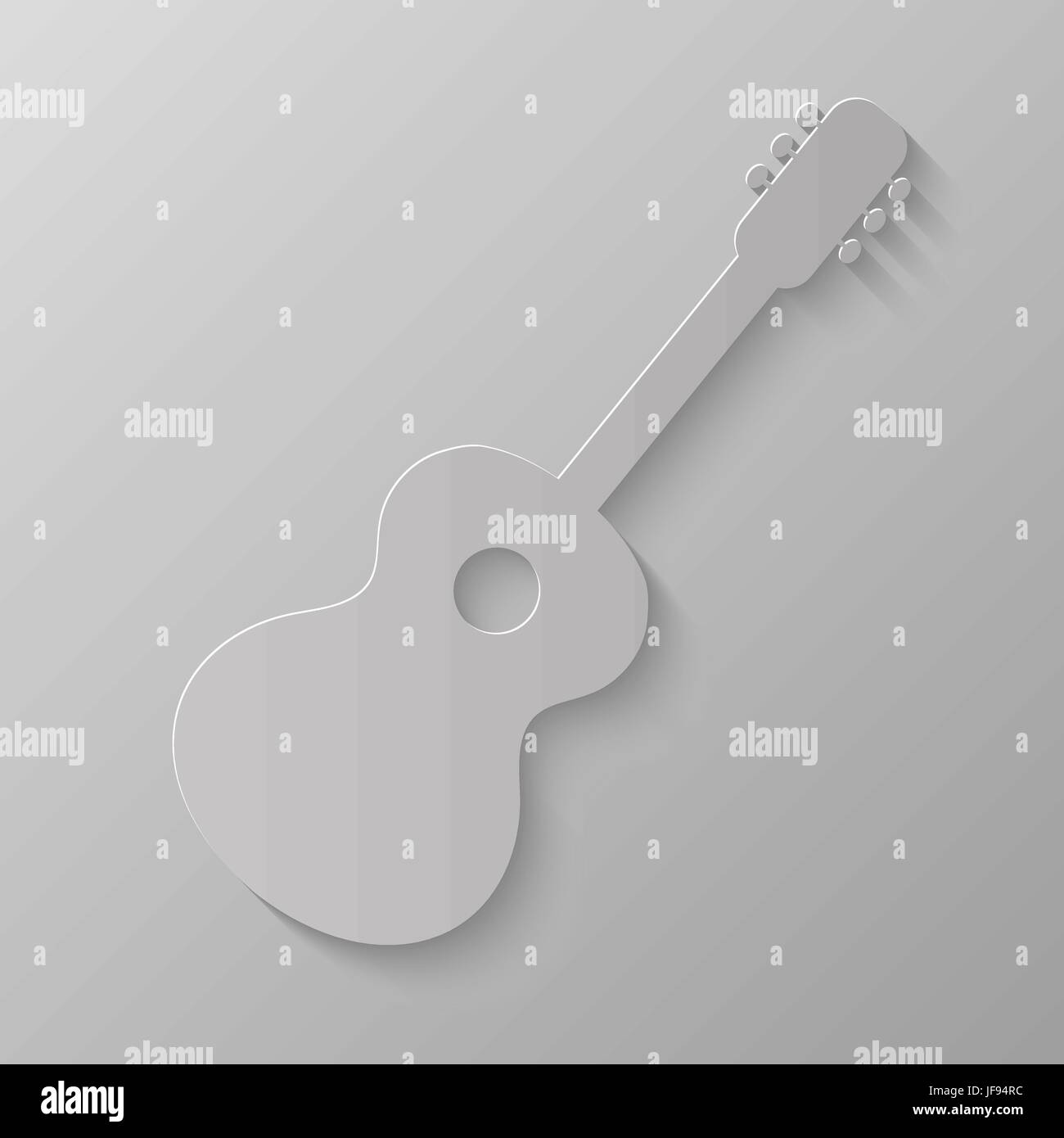 Stylized Guitar Silhouette Isolated on Grey Background Stock Vector ...