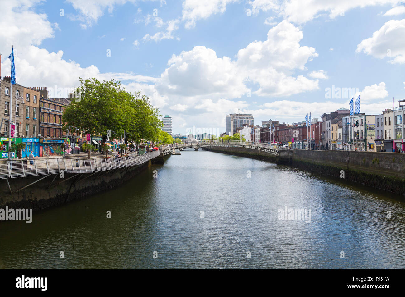 A view along the quays in Dublin City, Ireland Stock Photo - Alamy