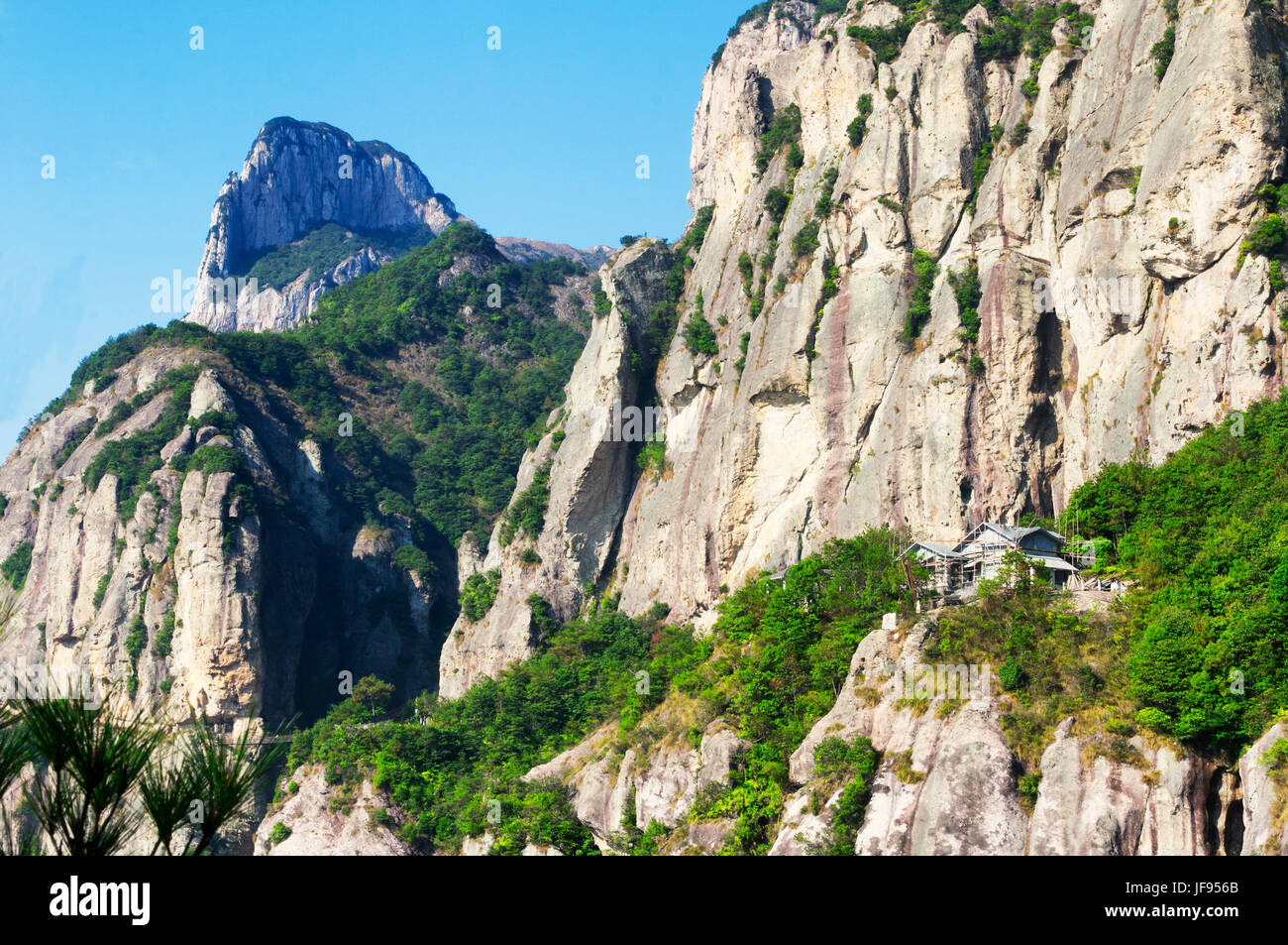 The rocky cliffs of Yandangshan scenic area within Zhejiang province ...