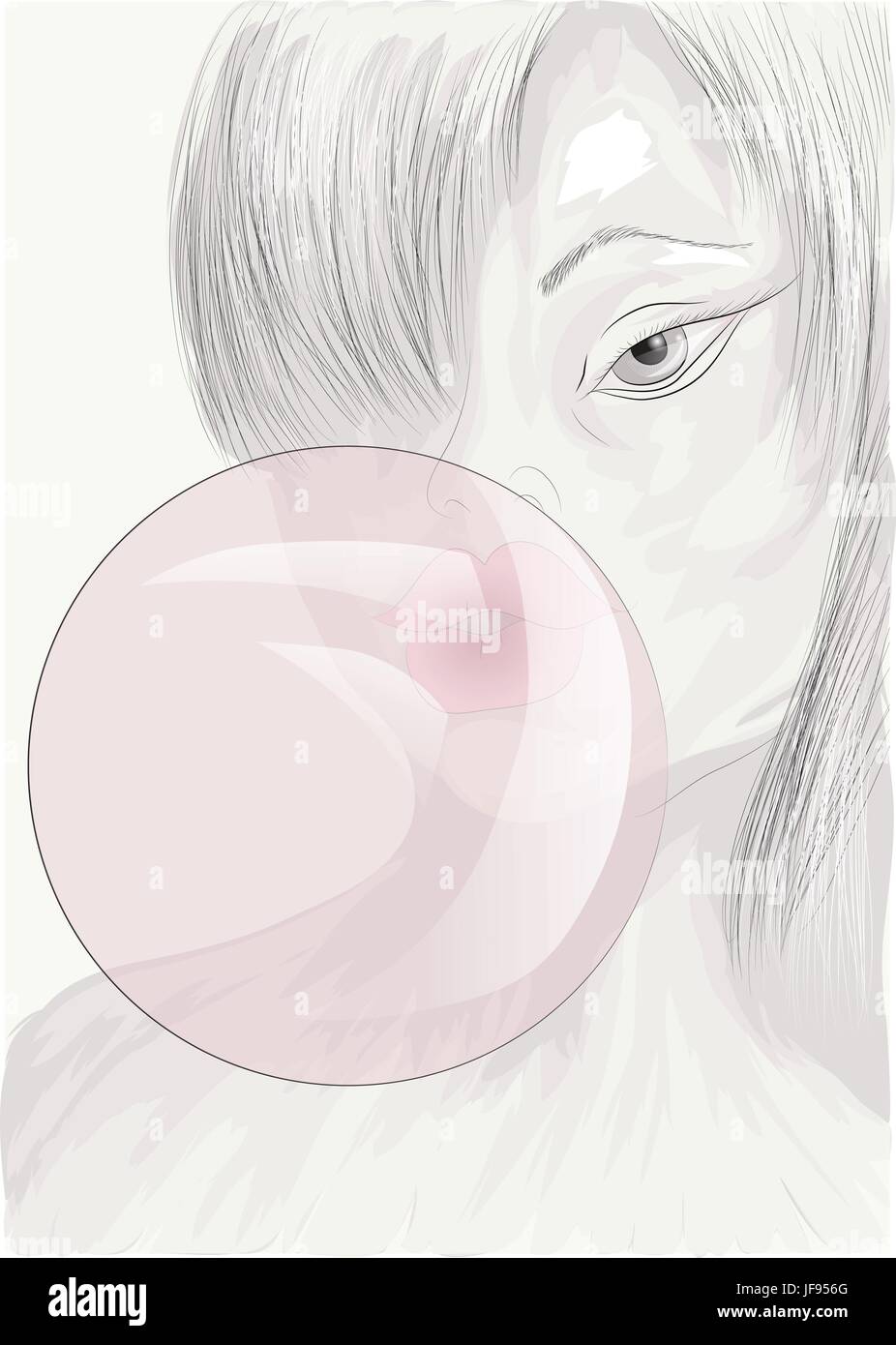 Eating Chewing Gum Stock Vector Images Alamy